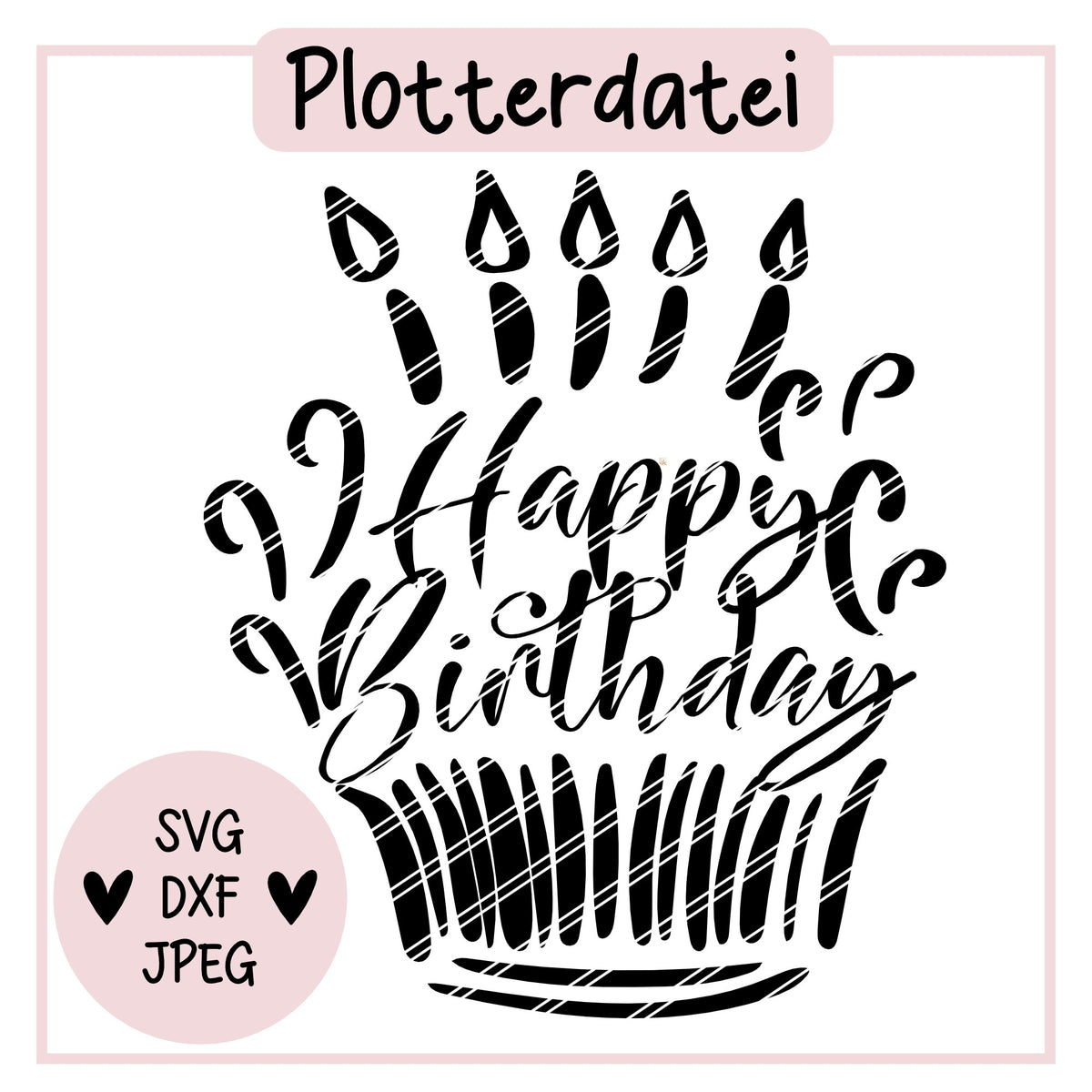 Geburtstagskuchen Happy Birthday Plotterdatei – Milbow