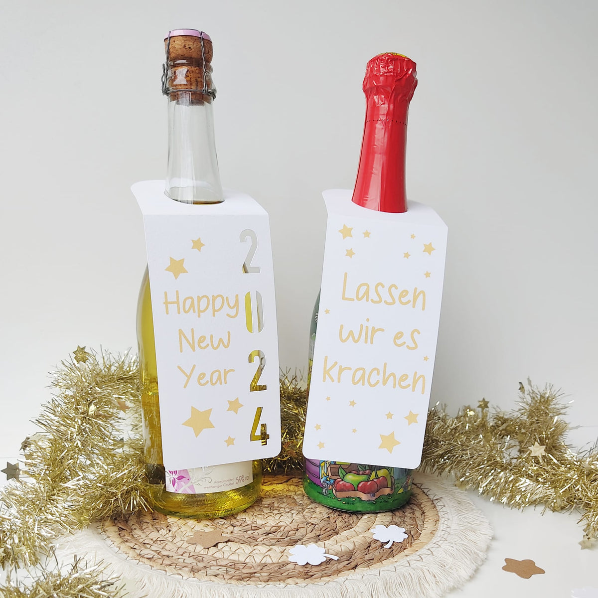 Silvester Flaschenanhänger Plotterdatei – Milbow