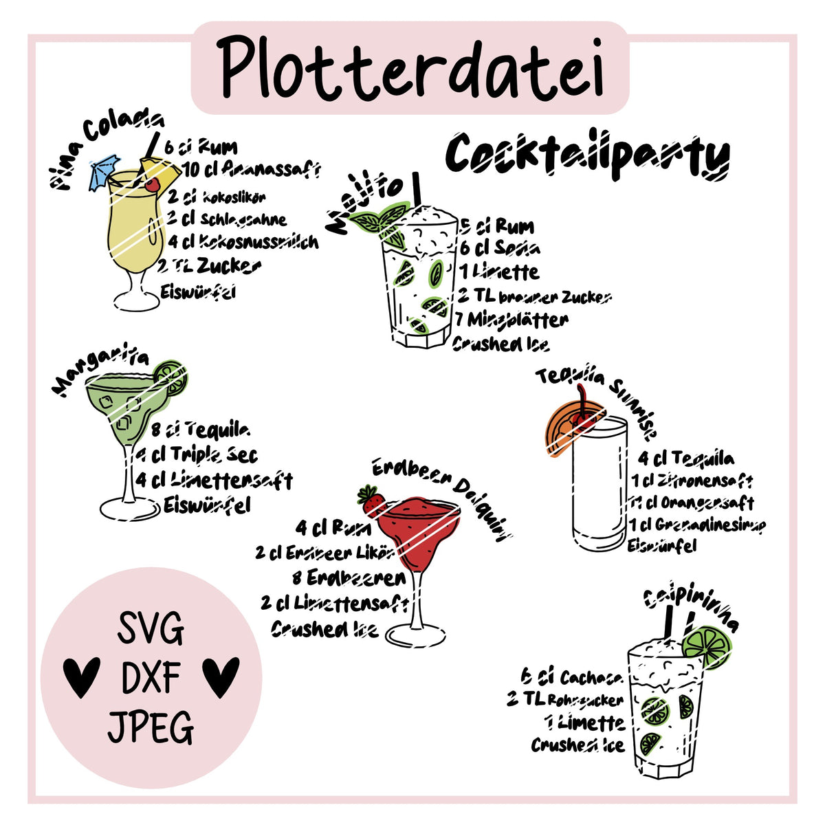 Cocktailparty Plotterdatei – Milbow