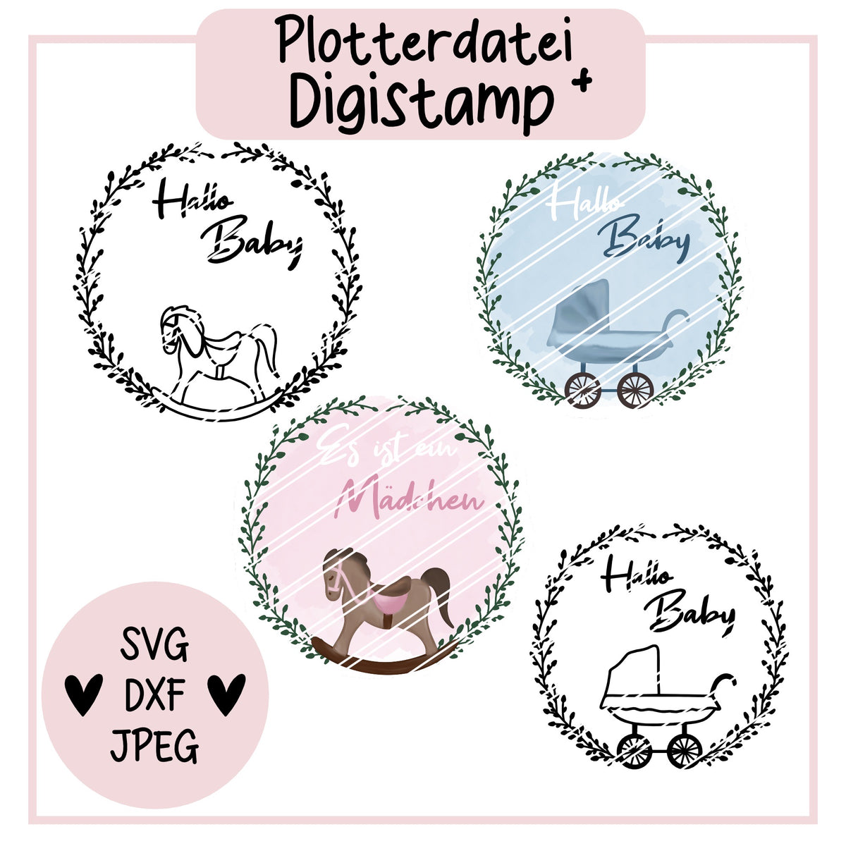 Hallo Baby Kinderwagen Plotterdatei – Milbow