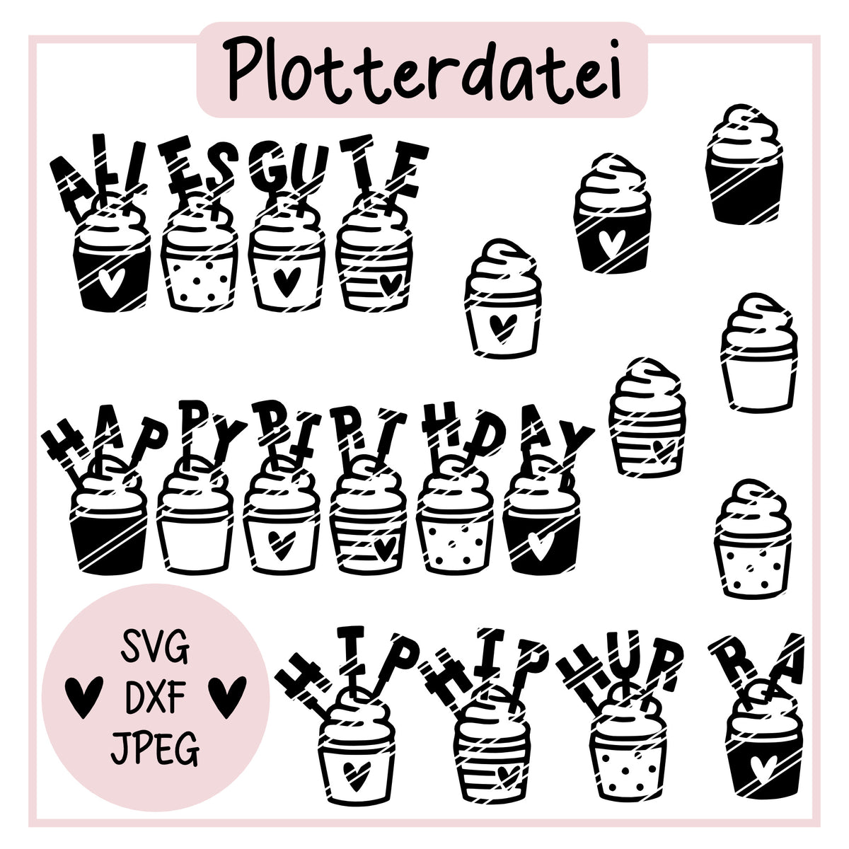 Geburtstagsmuffins Plotterdatei – Milbow