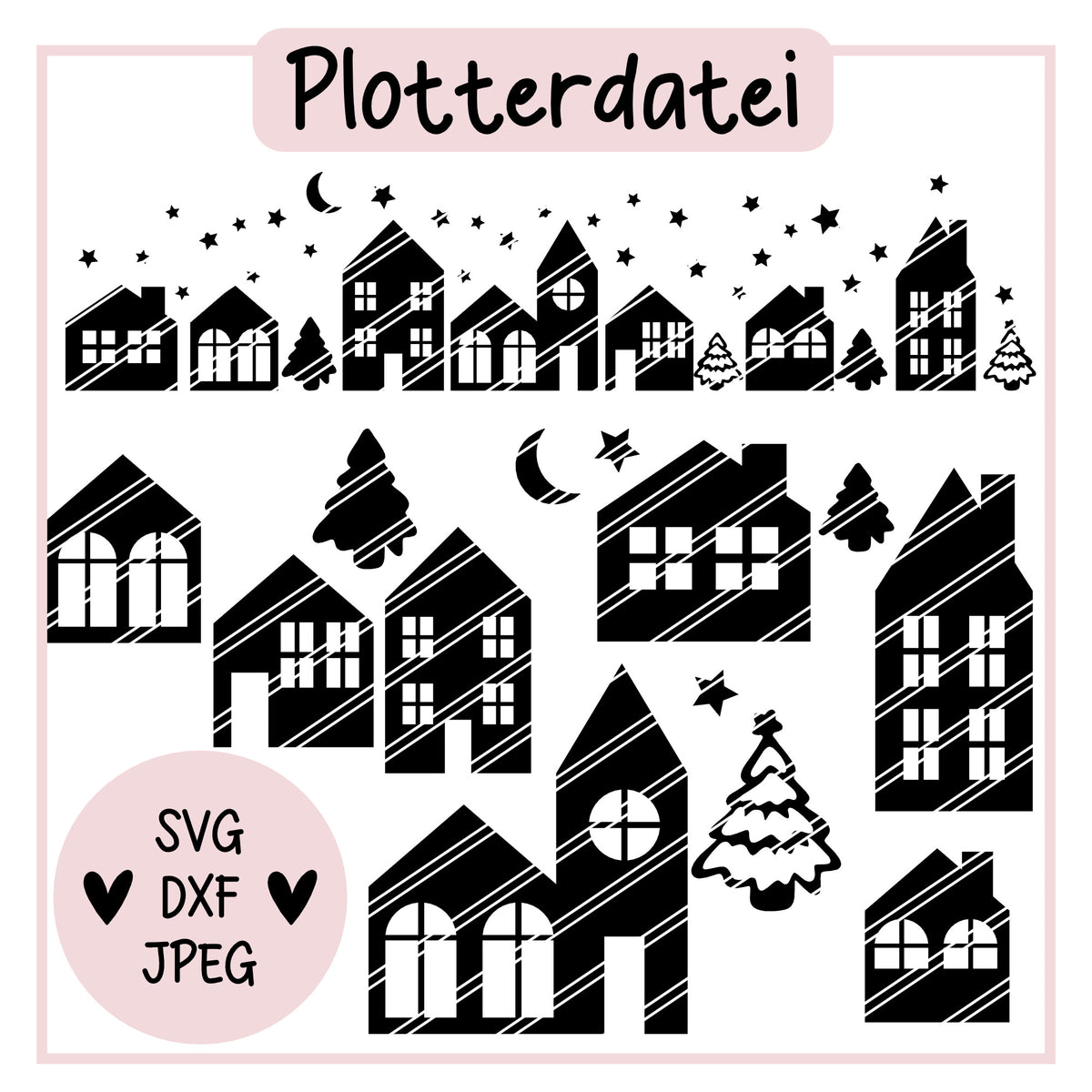Häuserlandschaft Plotterdatei – Milbow