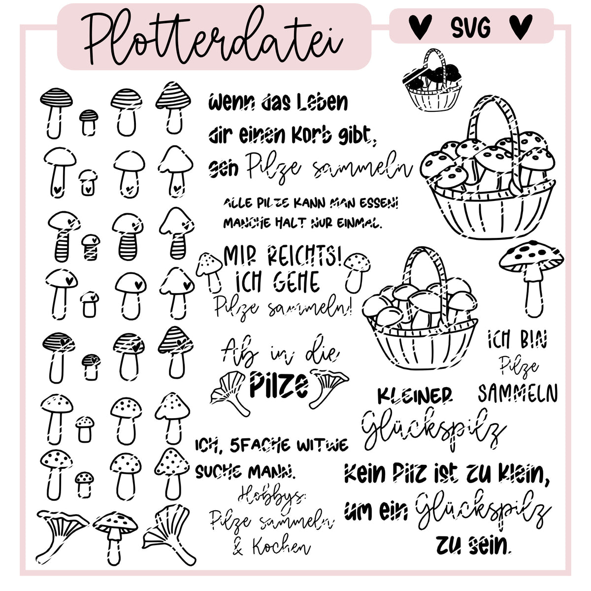 Pilze sammeln Plotterdatei – Milbow