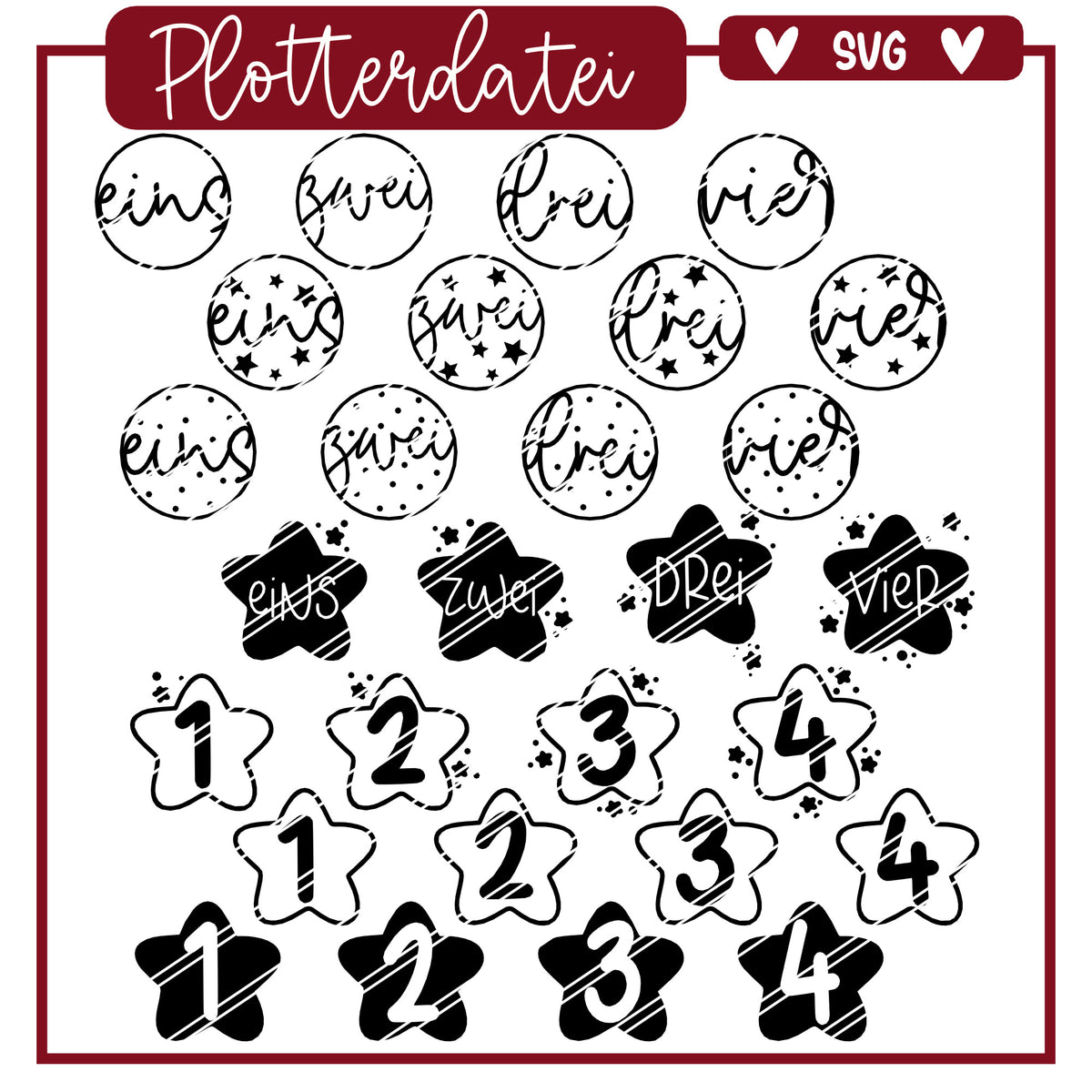 Adventskranzzahlen Plotterdatei – Milbow