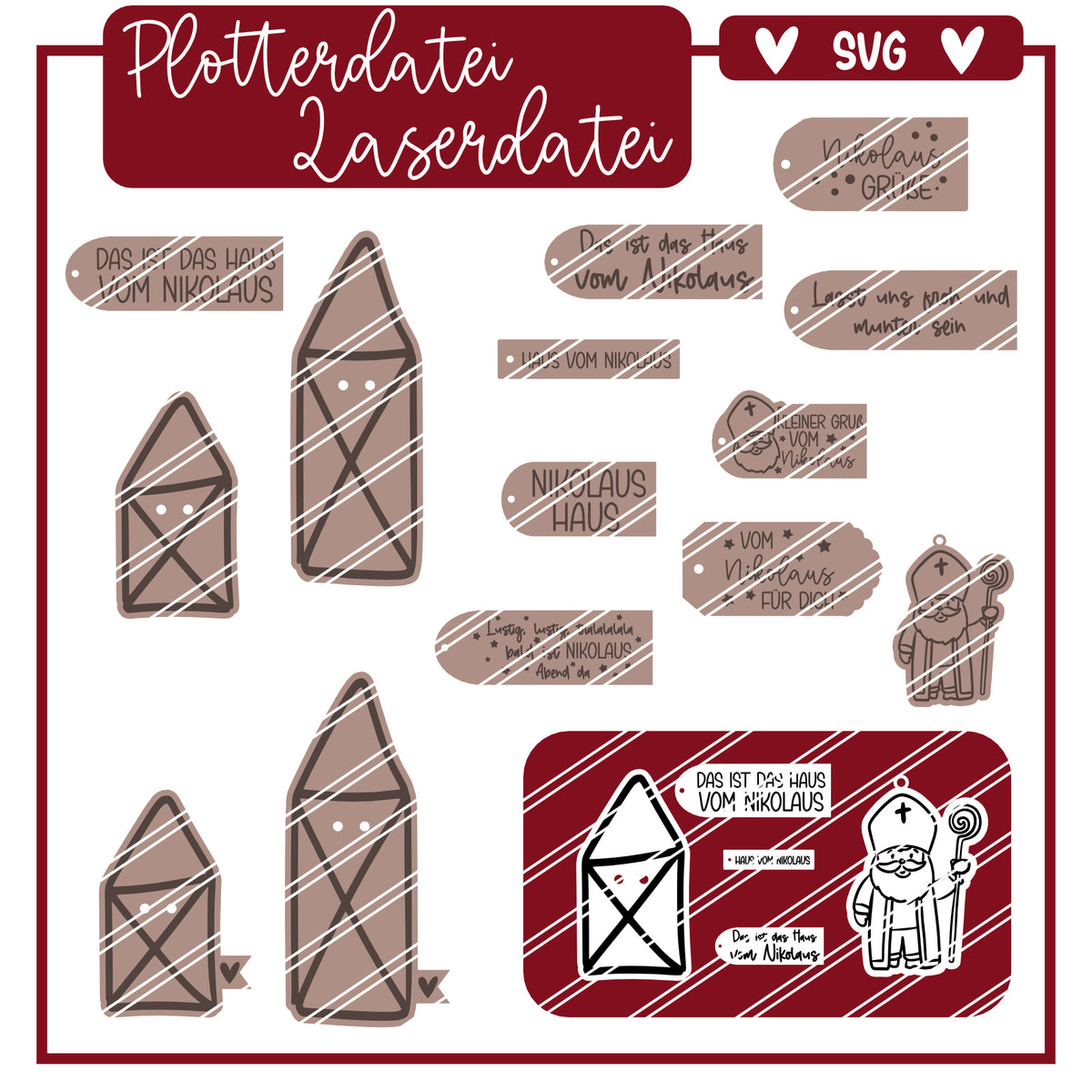 Haus vom Nikolaus Plotter und Laserdatei – Milbow