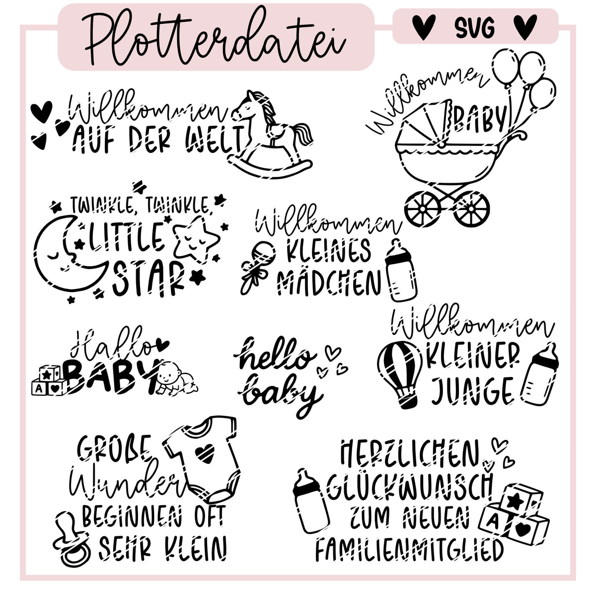 Geburt Bundle Plotterdatei – Milbow