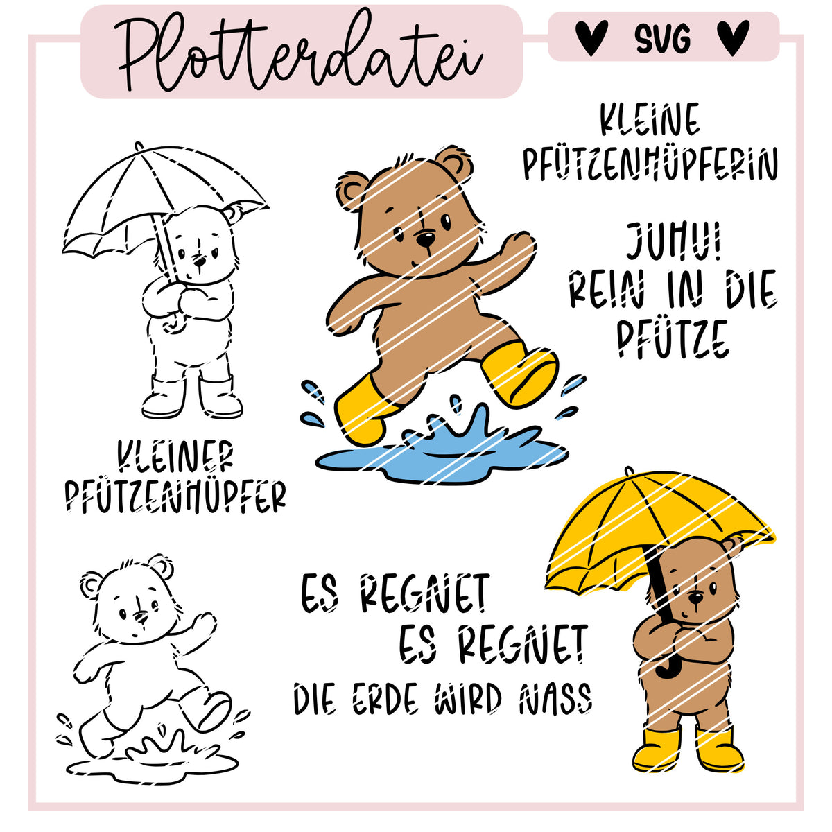 Regen Teddy Plotterdatei – Milbow