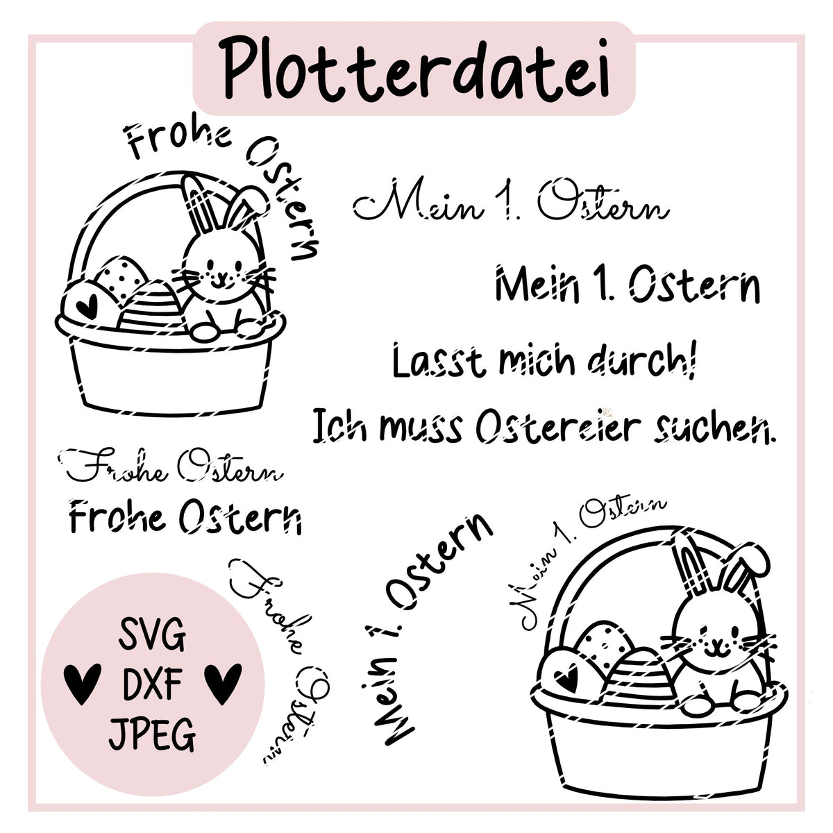 Hase im Korb Plotterdatei – Milbow