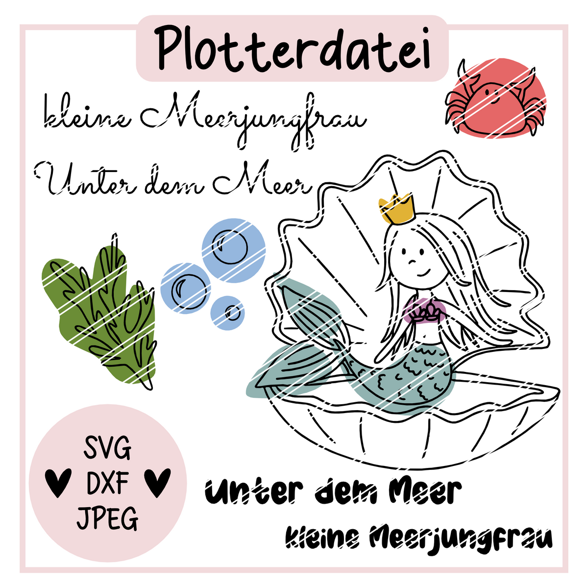 Meerjungfrau in Muschel Plotterdatei – Milbow