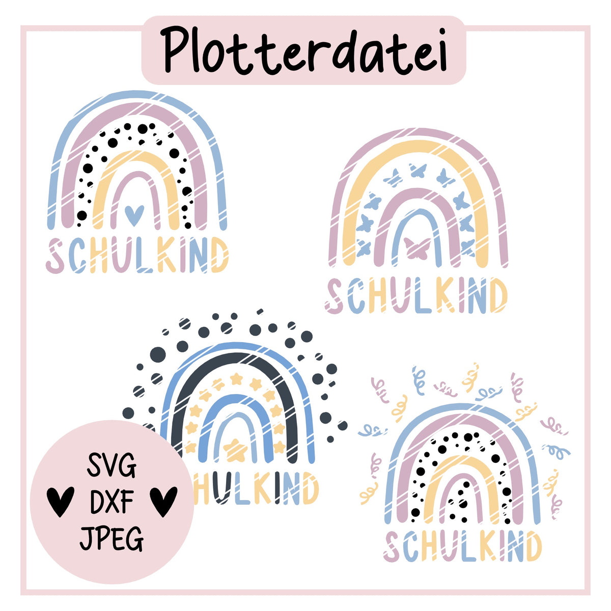 Schulkind Regenbogen bunt Plotterdatei – Milbow