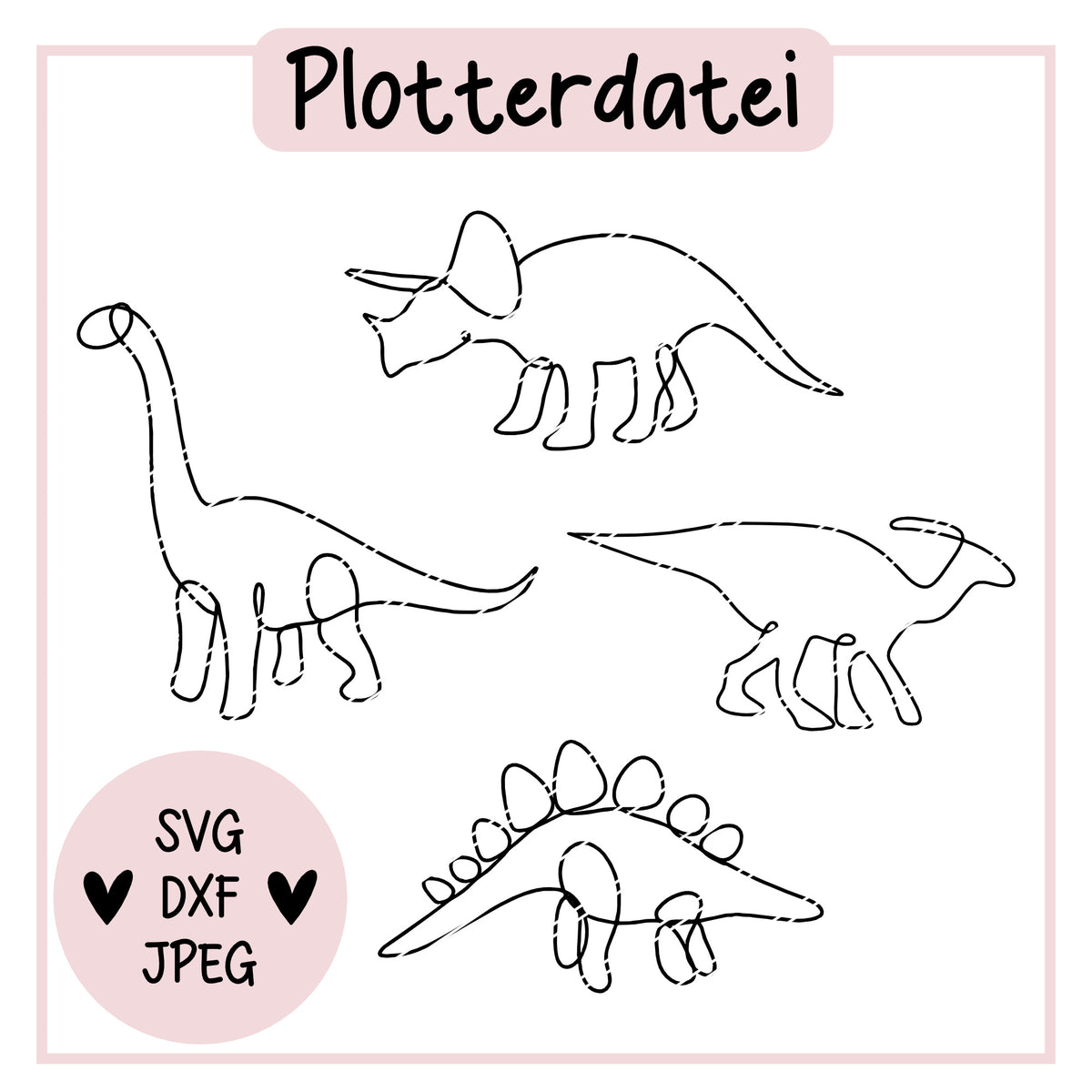 Singleline Dinos Plotterdatei – Milbow
