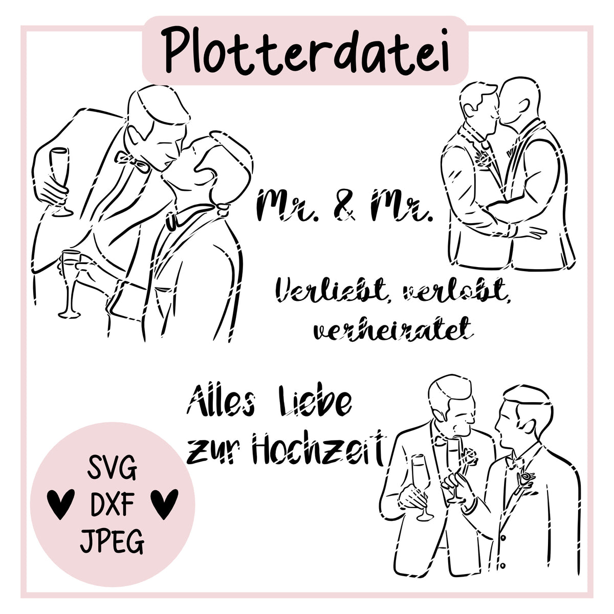 Schwules Brautpaar Plotterdatei – Milbow