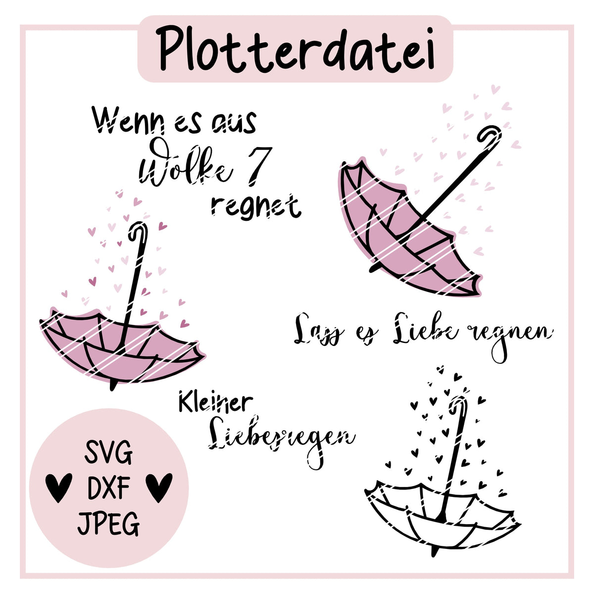 Valentinstag Herzschirm Plotterdatei – Milbow