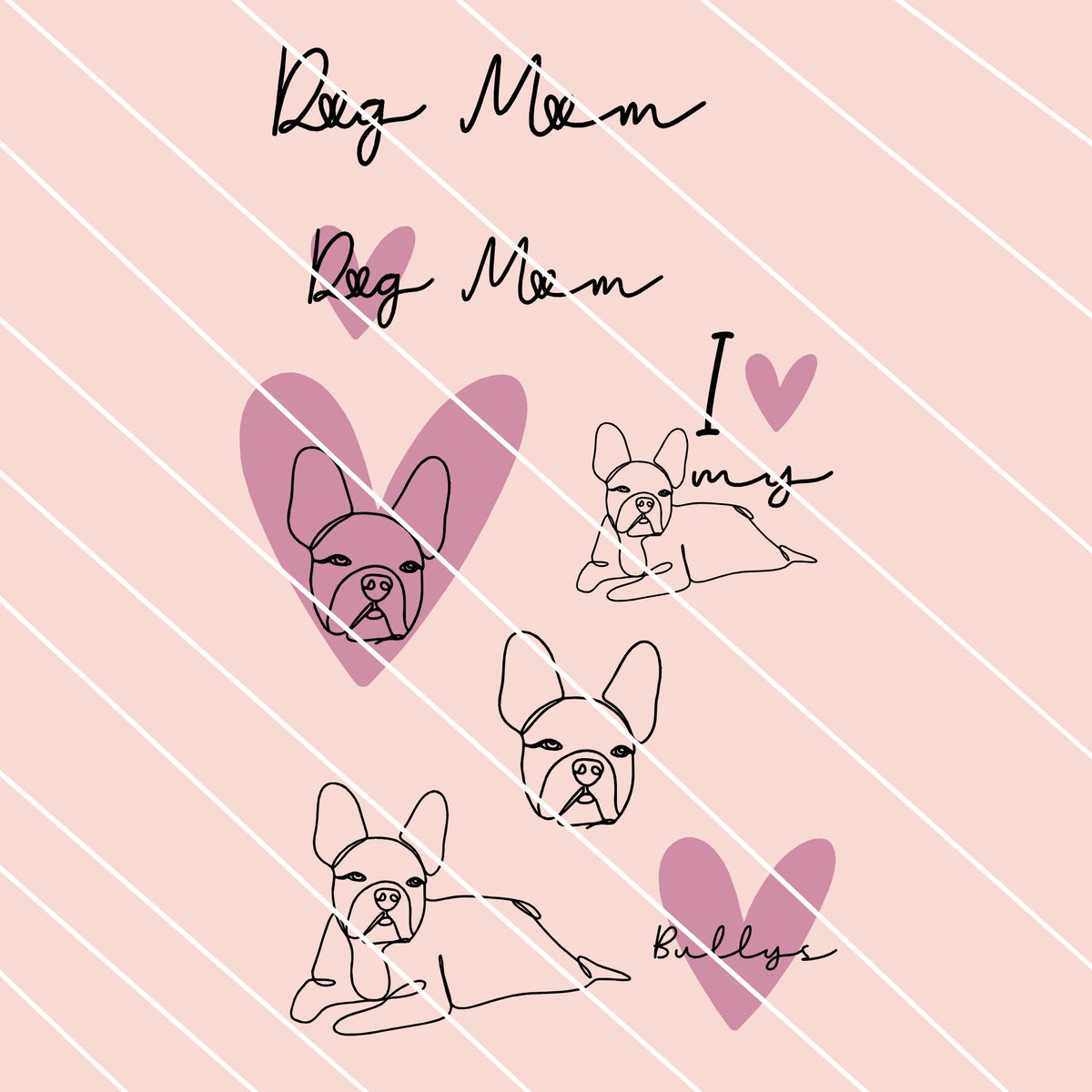 Singleline Französische Bulldogge Plotterdatei – Milbow