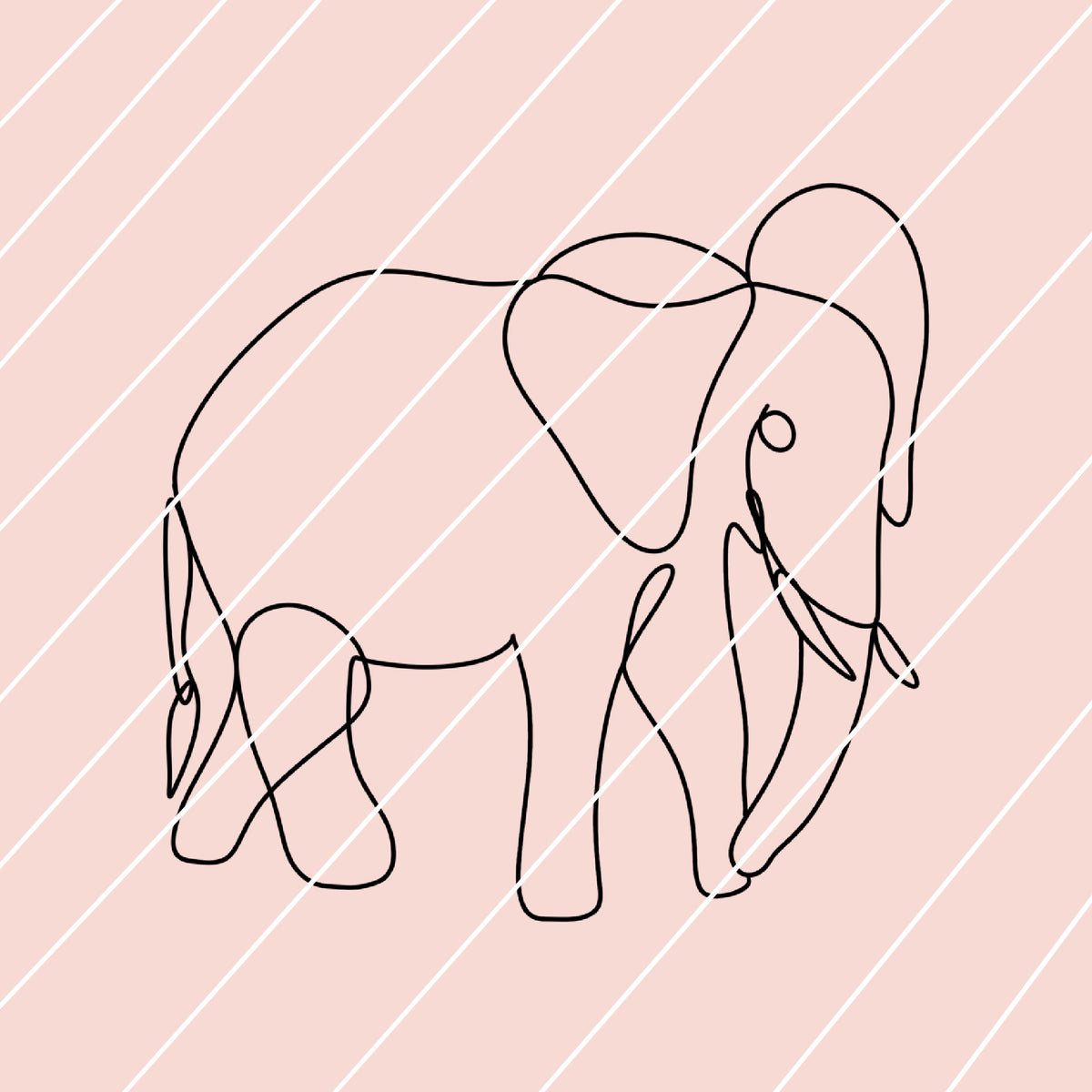 Singleline Elefant Plotterdatei – Milbow