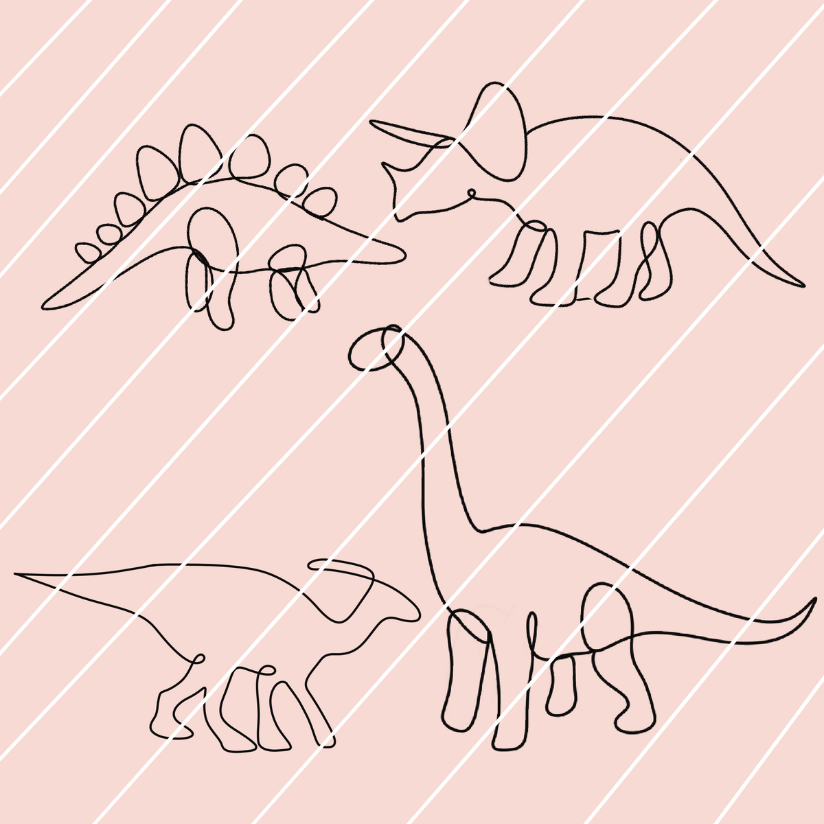 Singleline Dinos Plotterdatei – Milbow