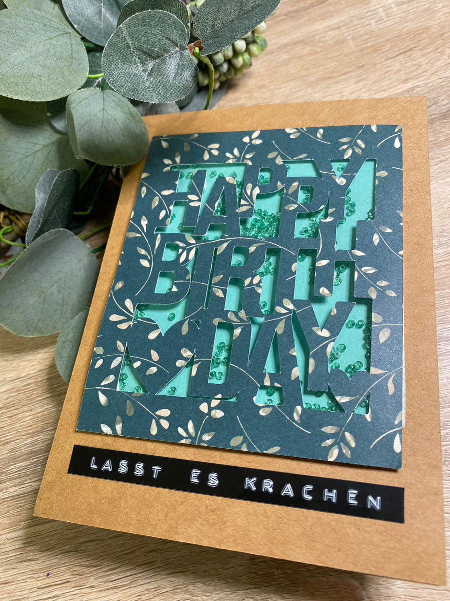 Schüttelkarte Happy Birthday Plotterdatei – Milbow