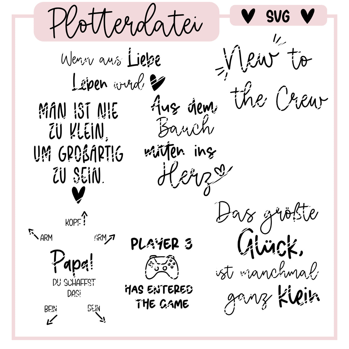 Baby Body Sprüche Plotterdatei – Milbow