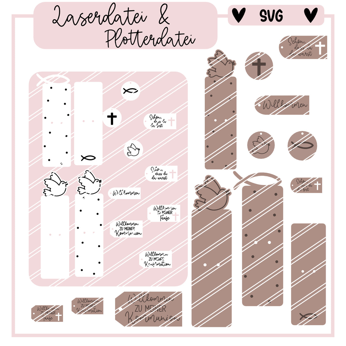 Christlich Taufe Kommunion Konfirmation Kerzenhalter Plotterdatei – Milbow