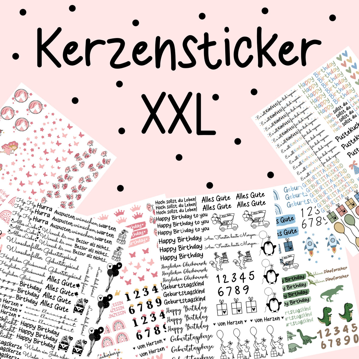 Codewort Geburtstags Kerzenstickervorlage – Milbow
