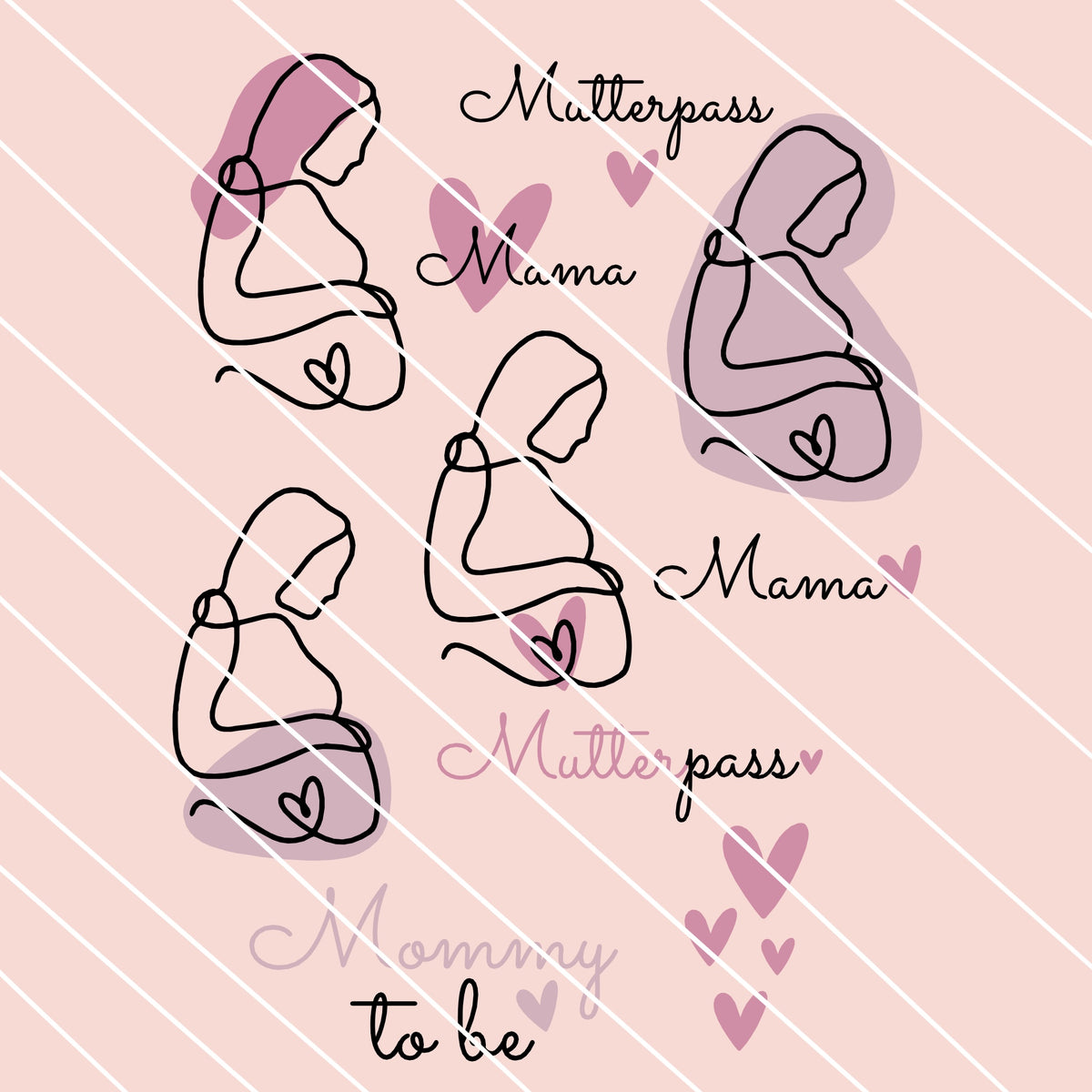 Singleline Schwangere Plotterdatei – Milbow