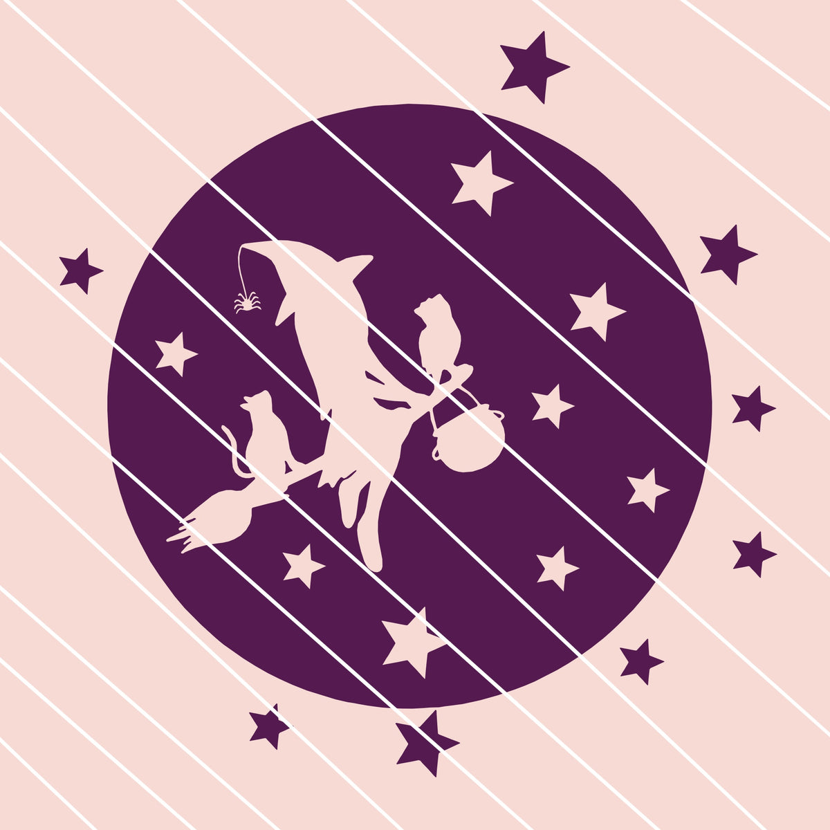 Silhouette Hexe auf Besen Plotterdatei – Milbow