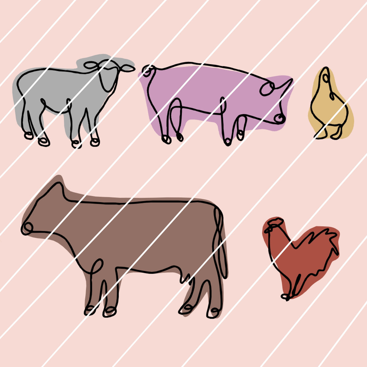 Singleline Farmtiere Plotterdatei – Milbow